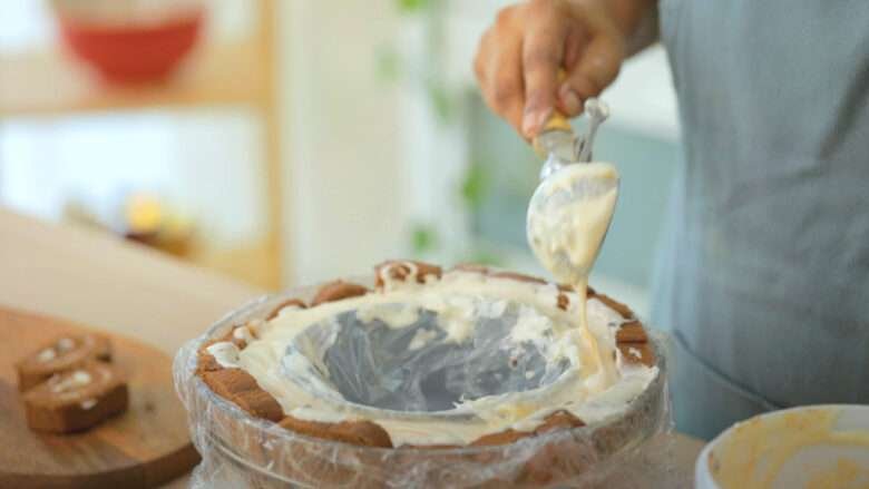 Chocolate Swiss Roll Ice Cream Cake | Dome/Bombe Cake | calmcuisine.com